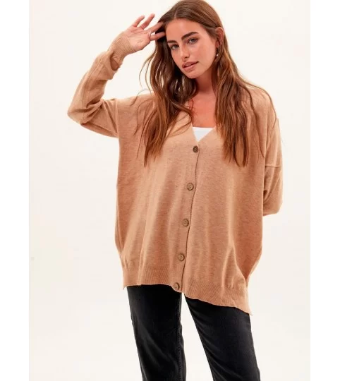 Cardigan clasico con tajos laterales