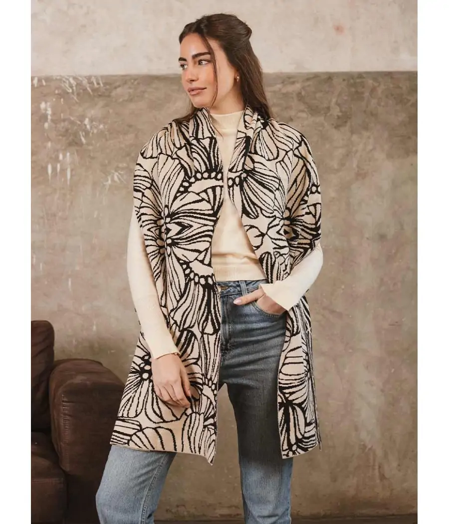 Maxi Bufanda margarita doble tejido