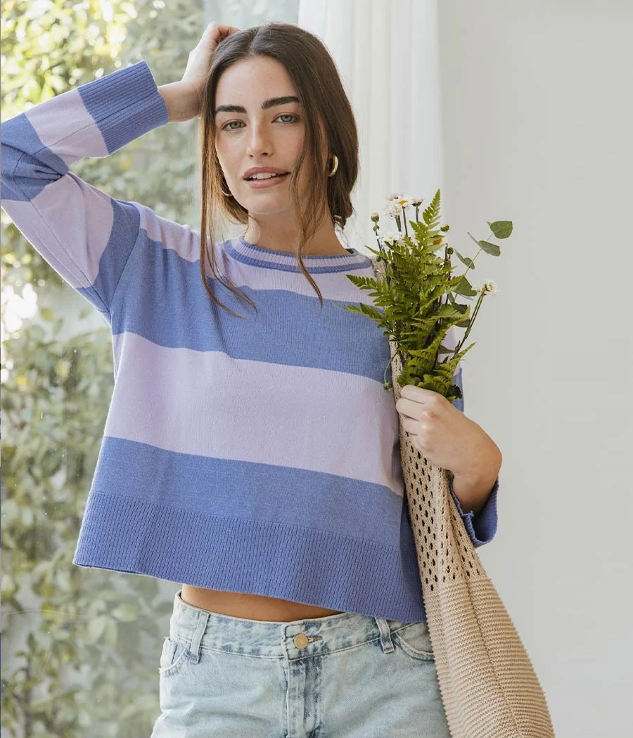 Sweater raya tulun rayado de hilo y lycra